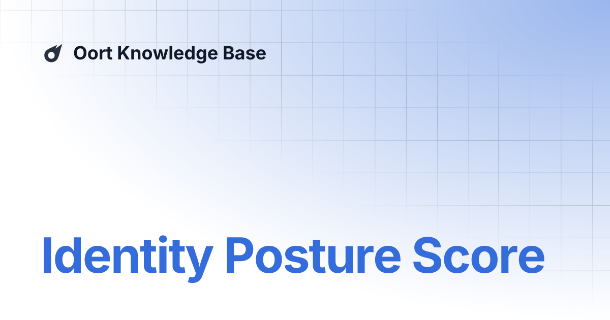 Identity Posture Score | Oort Knowledge Base